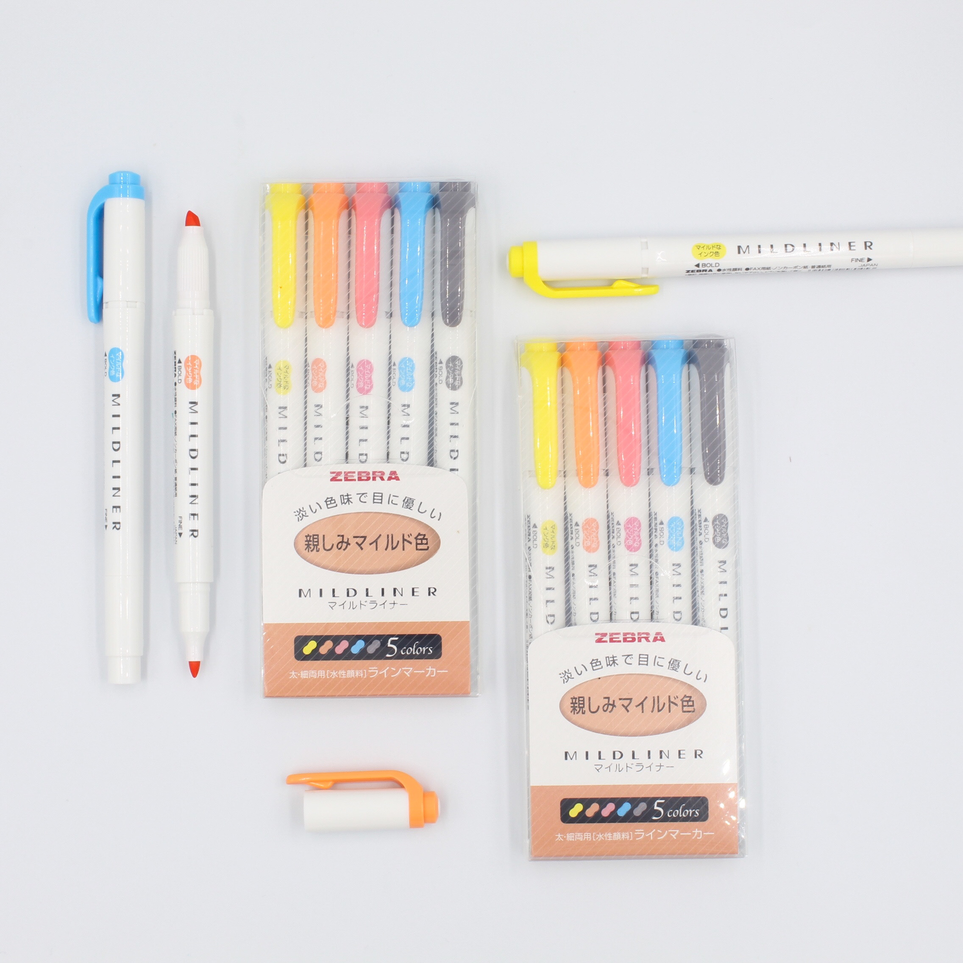 Papelaria Online - Sublinhador Zebra Mildliner conjunto laranja